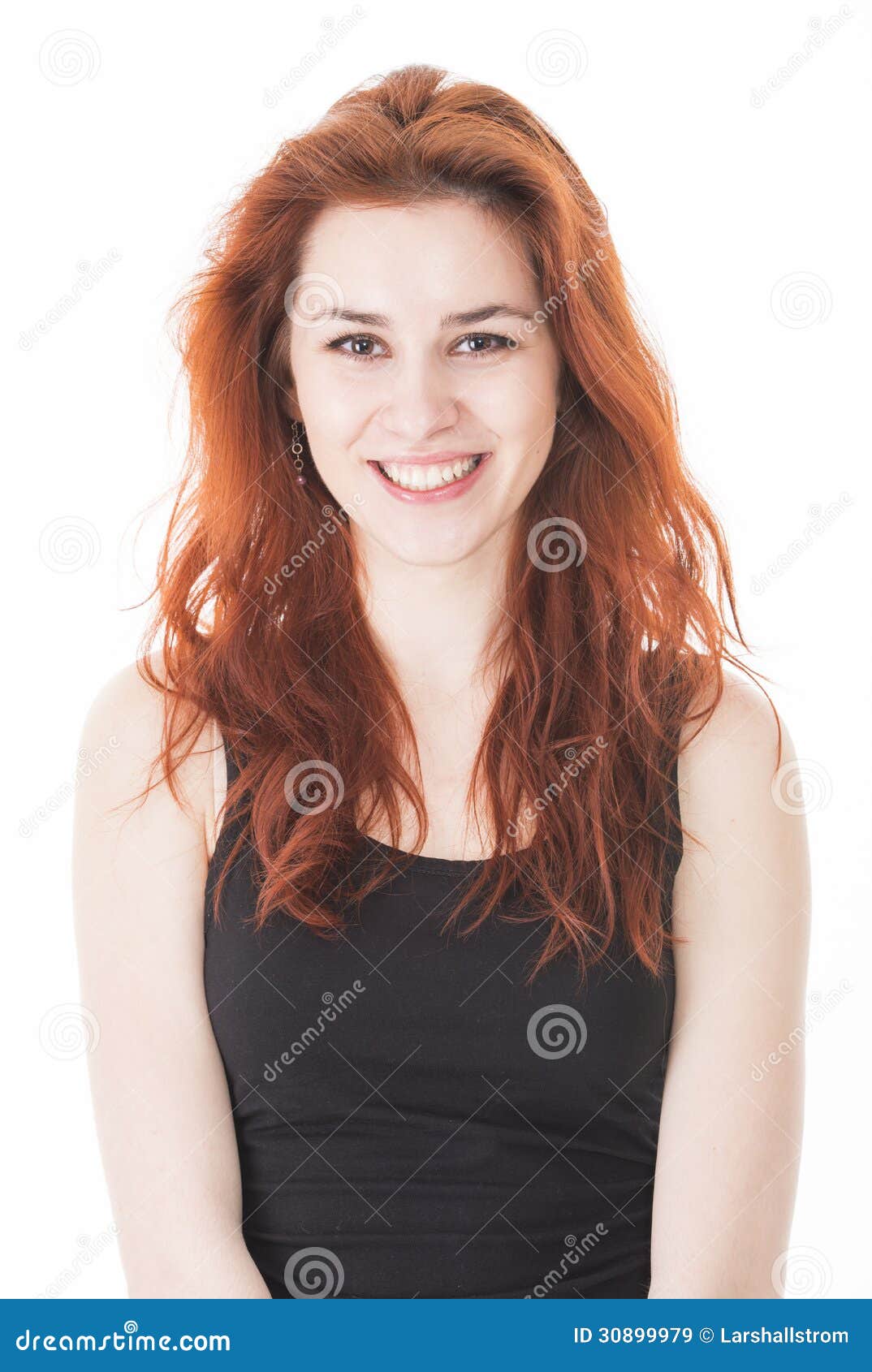 Mooie Jonge Dame Met Rood Haar Stock Afbeelding - Image of wijfje ...