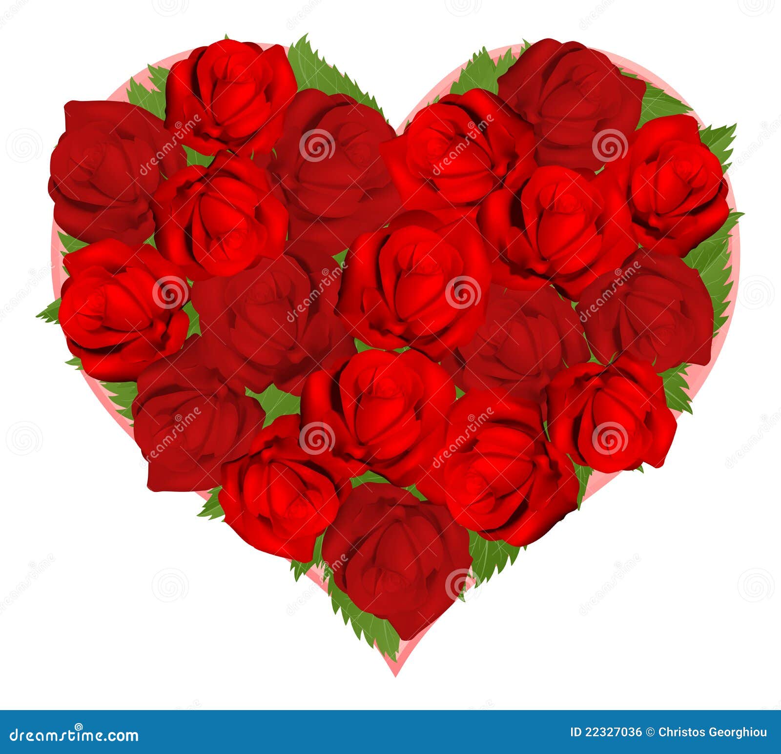 Mooie Rode Rozen in Hartvorm Vector Illustratie - Illustration of ...