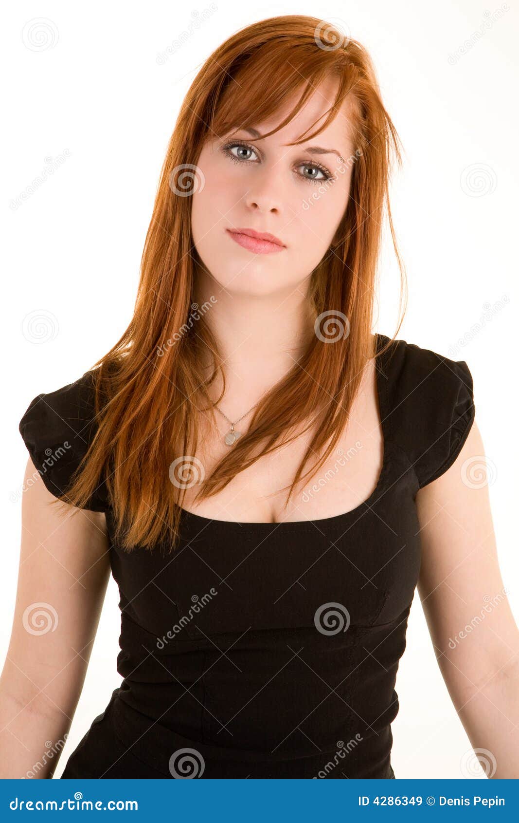 Mooie Roodharige Dame Isolated Op Wit Stock Afbeelding Image Of
