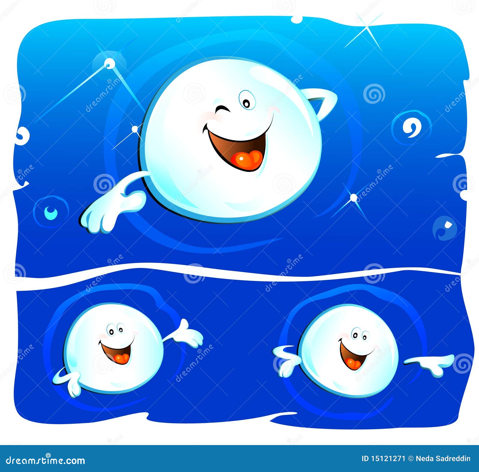 Moon stock vector. Illustration of male, cheerful, winking - 15121271