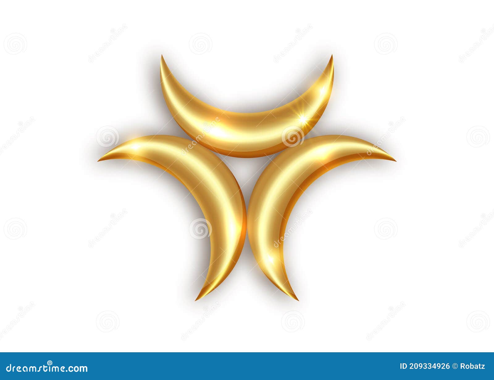 Triple Golden Goddess Mystical Moon Phases, Gold Luxury Logo Design ...