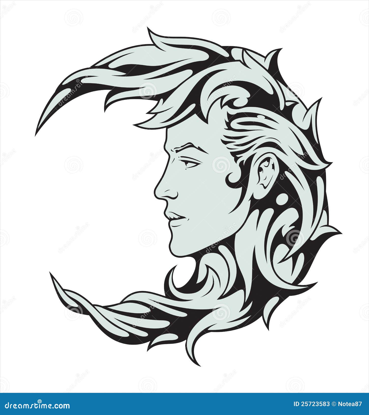 Moon stock vector. Illustration of crescent, swirl, icon - 25723583