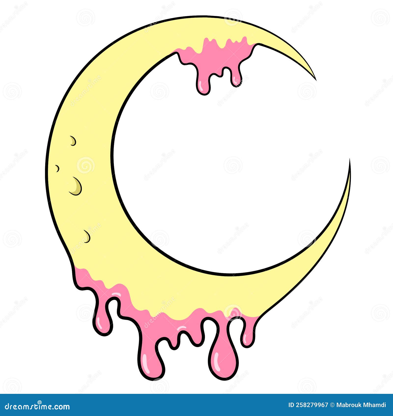 Creepy Cute Pastel Goth Moon Stock Vector - Illustration of attractive ...