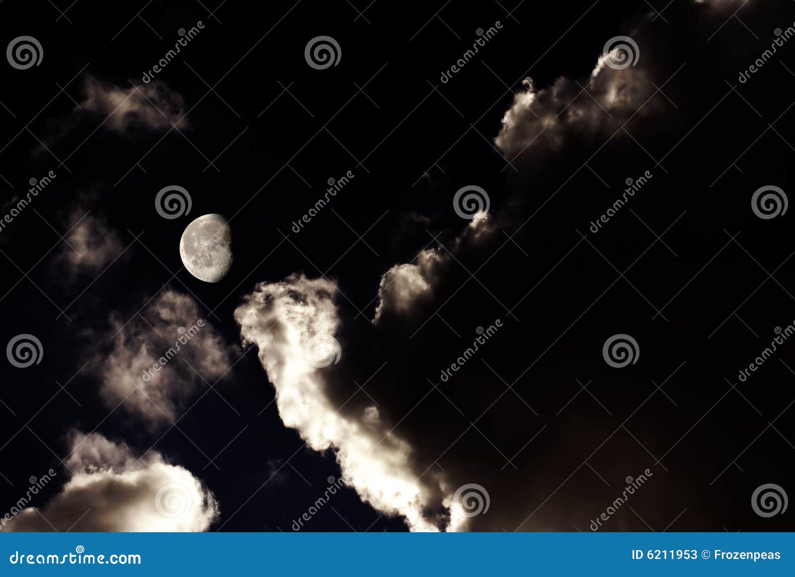 Moon stock image. Image of moon, clouds, landscape, dramatic - 6211953
