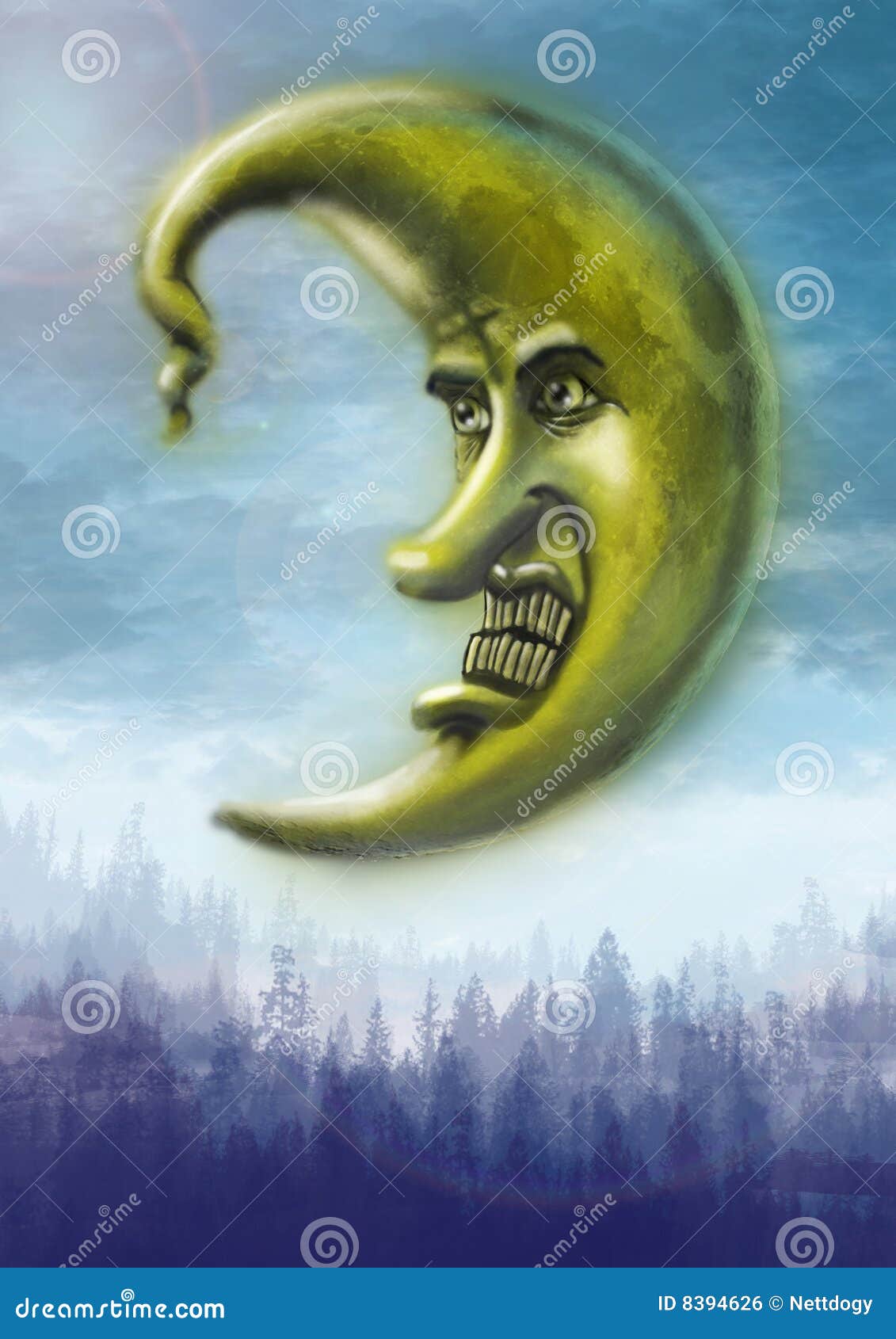 Moon stock illustration. Illustration of wicked, forest - 8394626