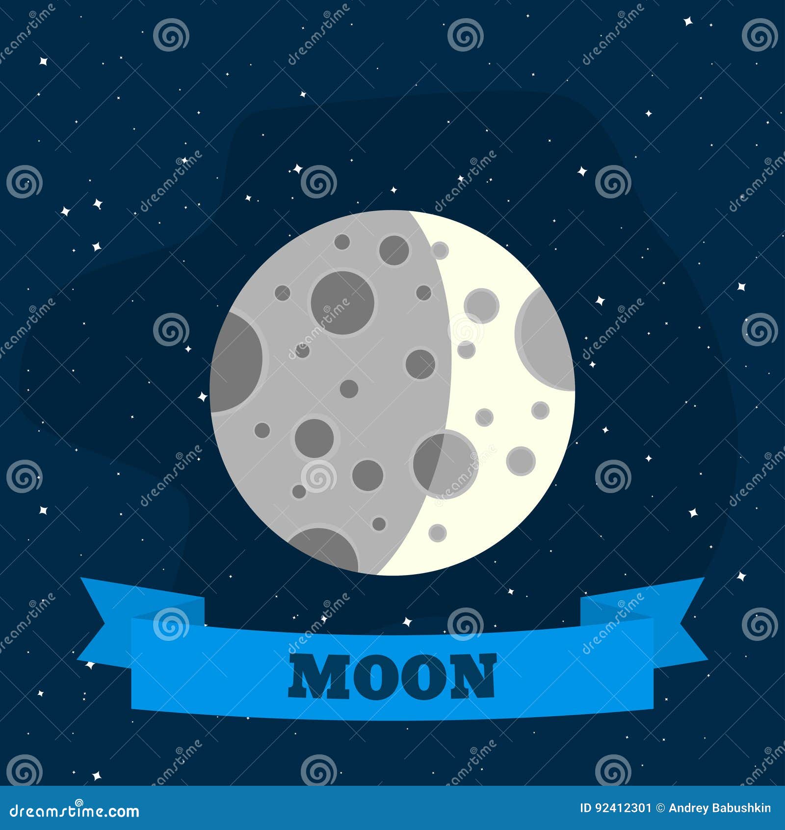 Moon1-01 ilustración del vector. Ilustración de cinta - 92412301