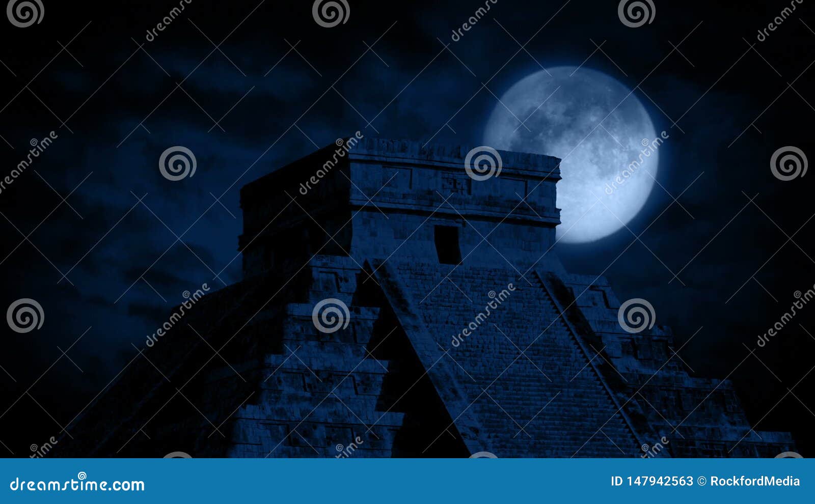 Full Moon Behind Aztec Temple Stock Video - Video of history ...