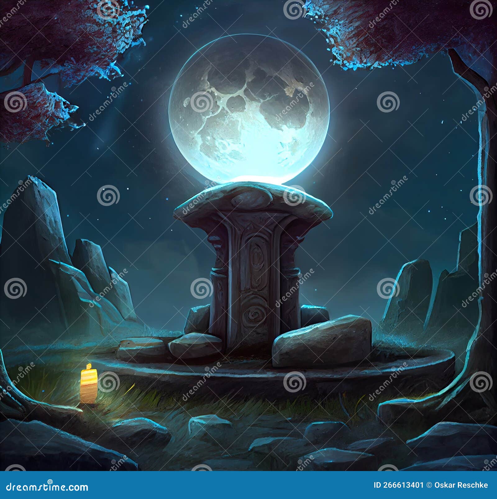 Moon Altar - Generative AI stock illustration. Illustration of ...
