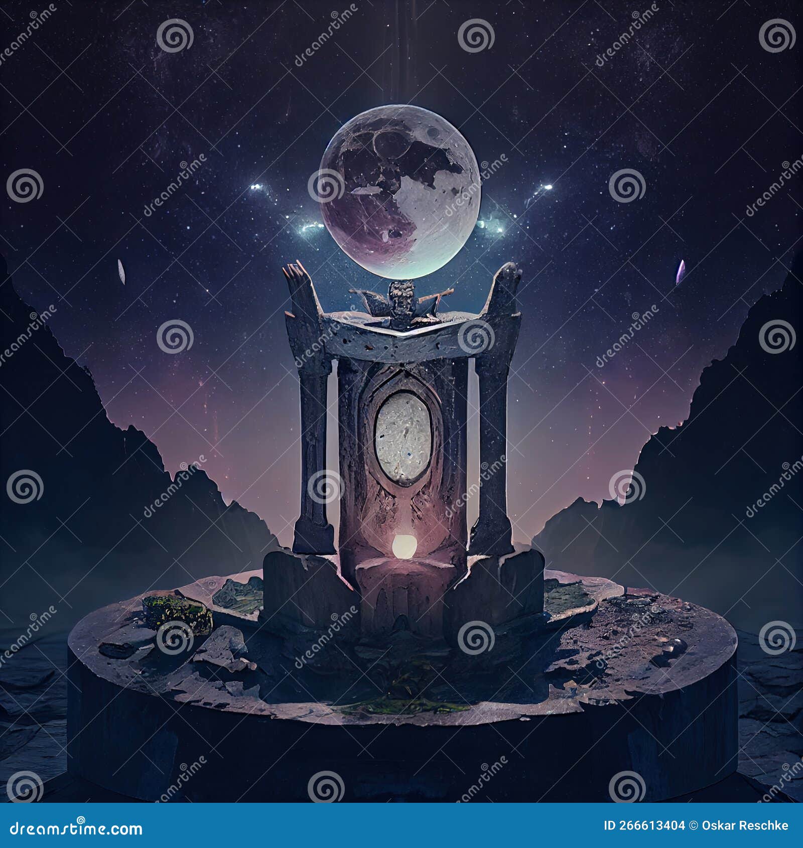 Moon Altar - Generative AI stock illustration. Illustration of battle ...