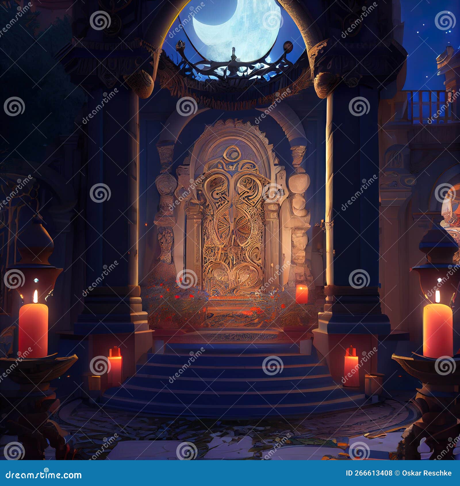 Moon Altar - Generative AI stock illustration. Illustration of altar ...