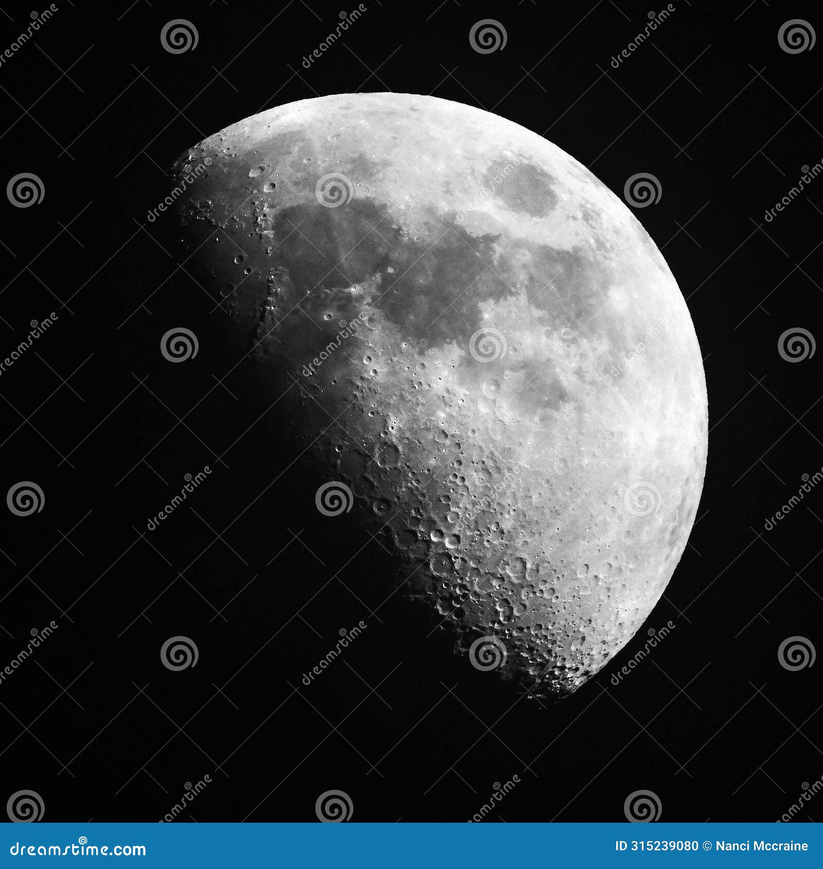 Waxing Gibbous FingerLakes Moon Stock Photo - Image of nasa ...