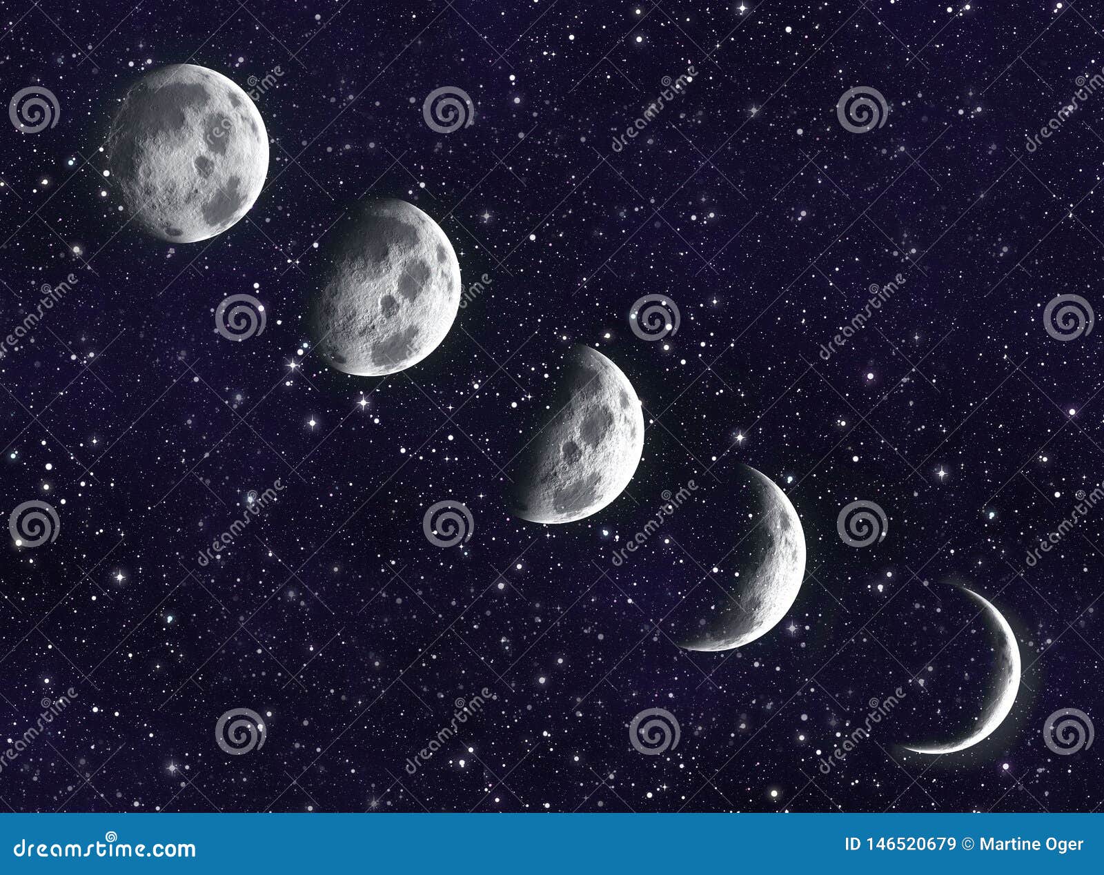 Moon in the galaxy stock illustration. Illustration of night - 146520679