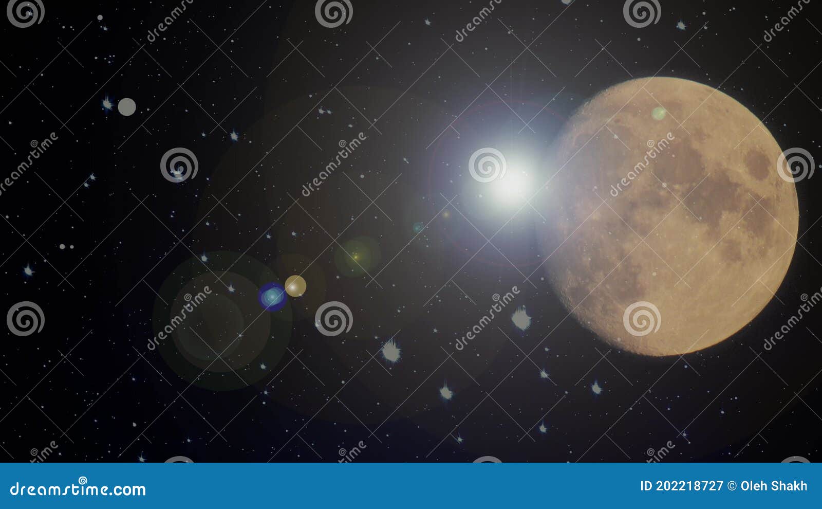 The Moon on the Background of the Sun. Flight in the Solar System ...