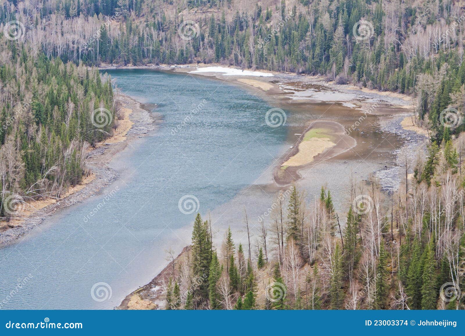 Moon Bay,Kanas,Xinjiang,China Stock Photo - Image of travel, mountain ...