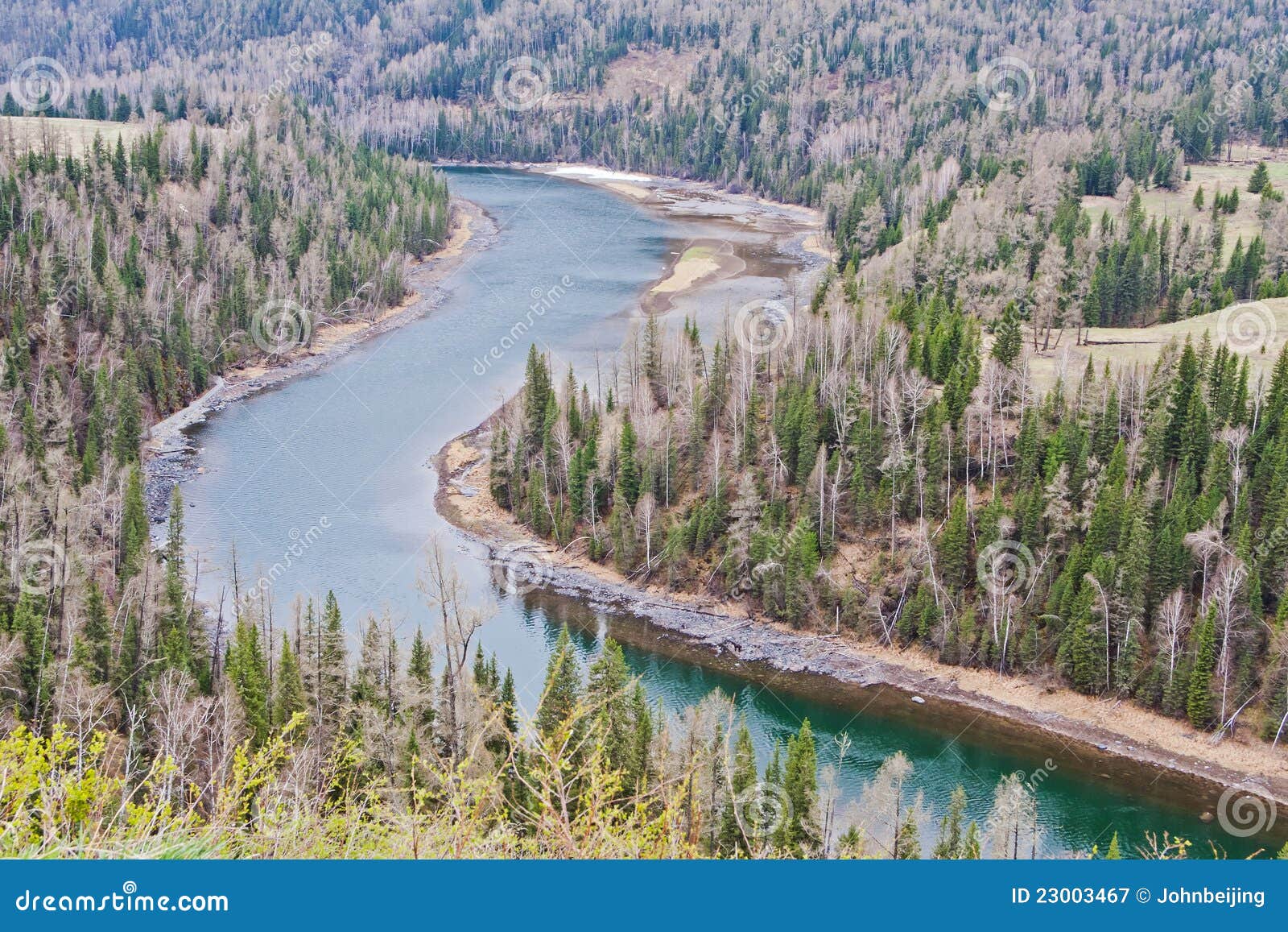 Moon Bay,Kanas,Xinjiang,China Stock Image - Image of water, asia: 23003467