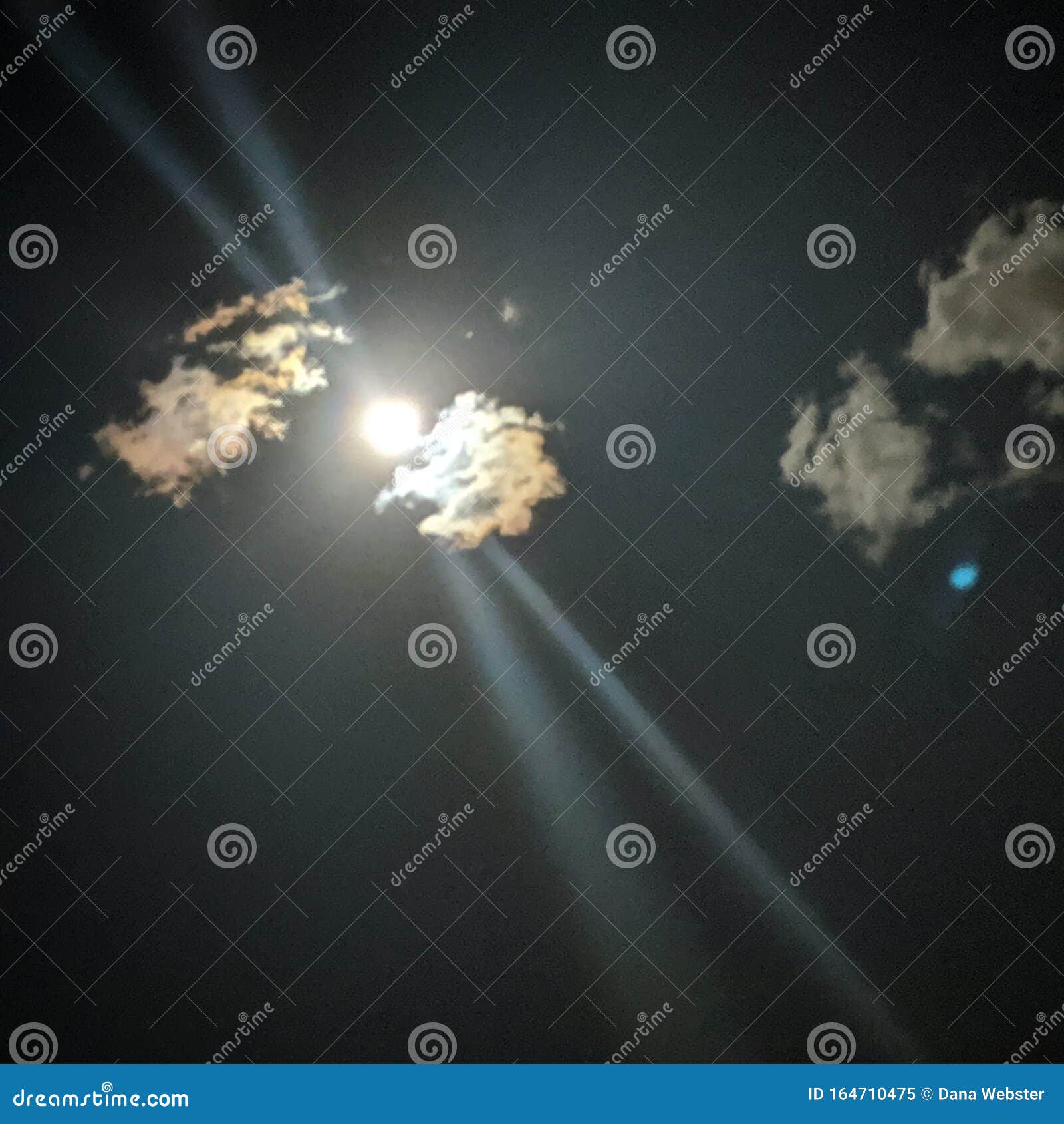 Moon Beams stock image. Image of nightsight, cloud, moon - 164710475