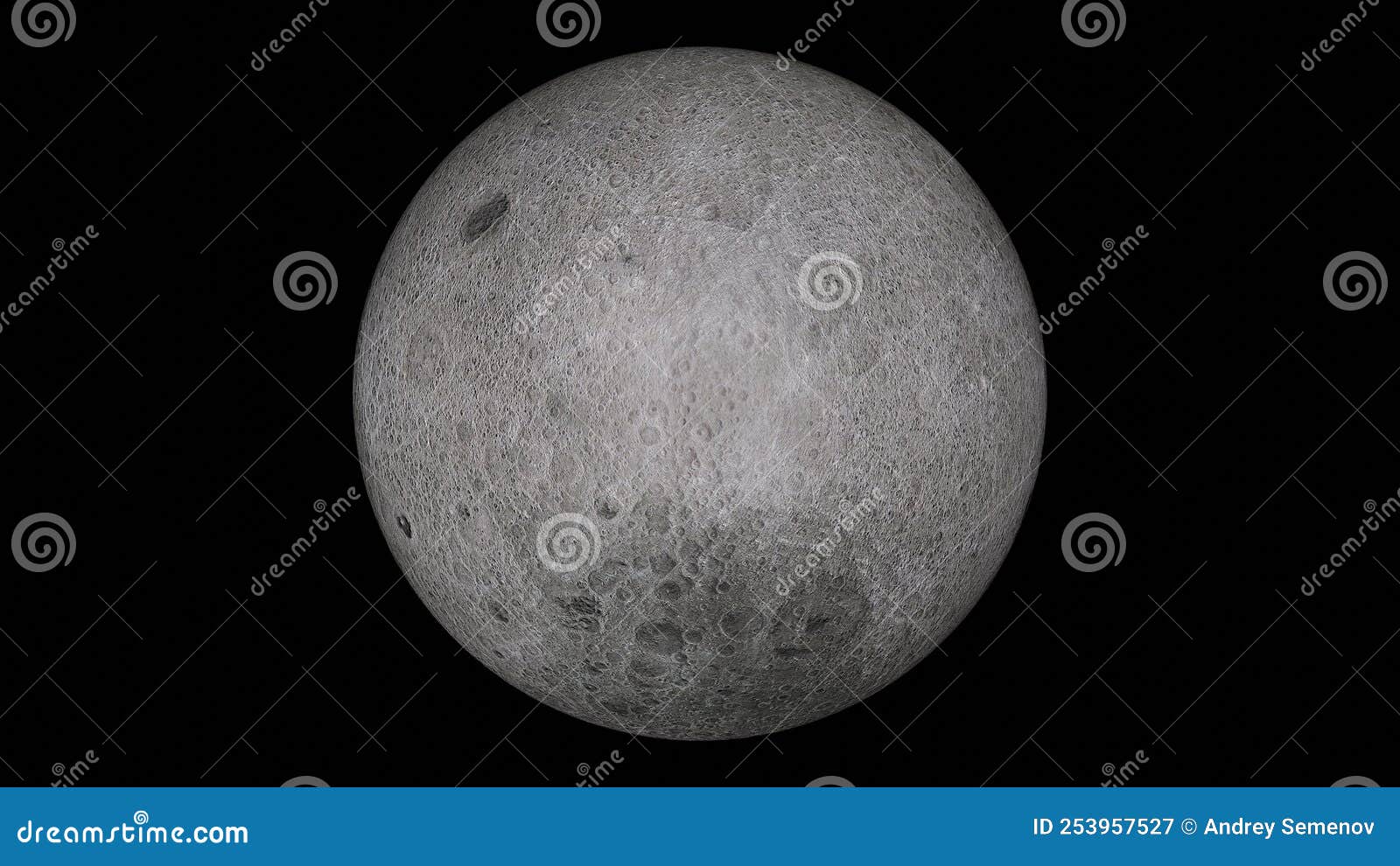 Moon. Beautiful Space Object. Space. 3D Render. Stock Illustration ...