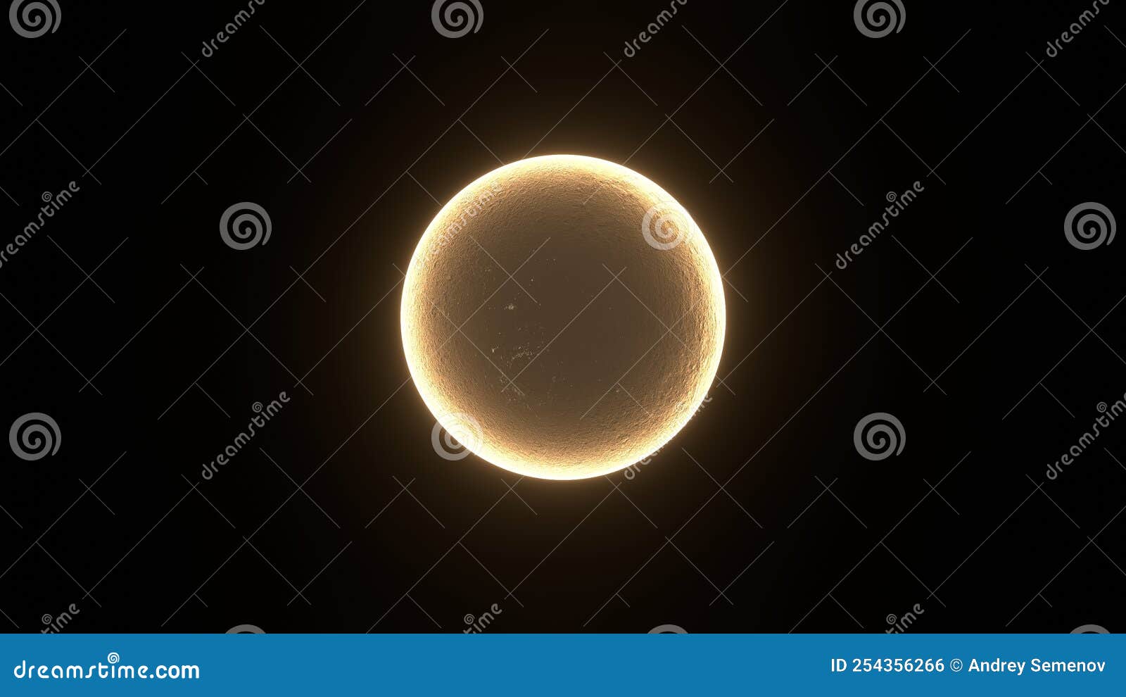 Moon. Beautiful Space Object in Sunlight. 3D Render. Stock Illustration ...