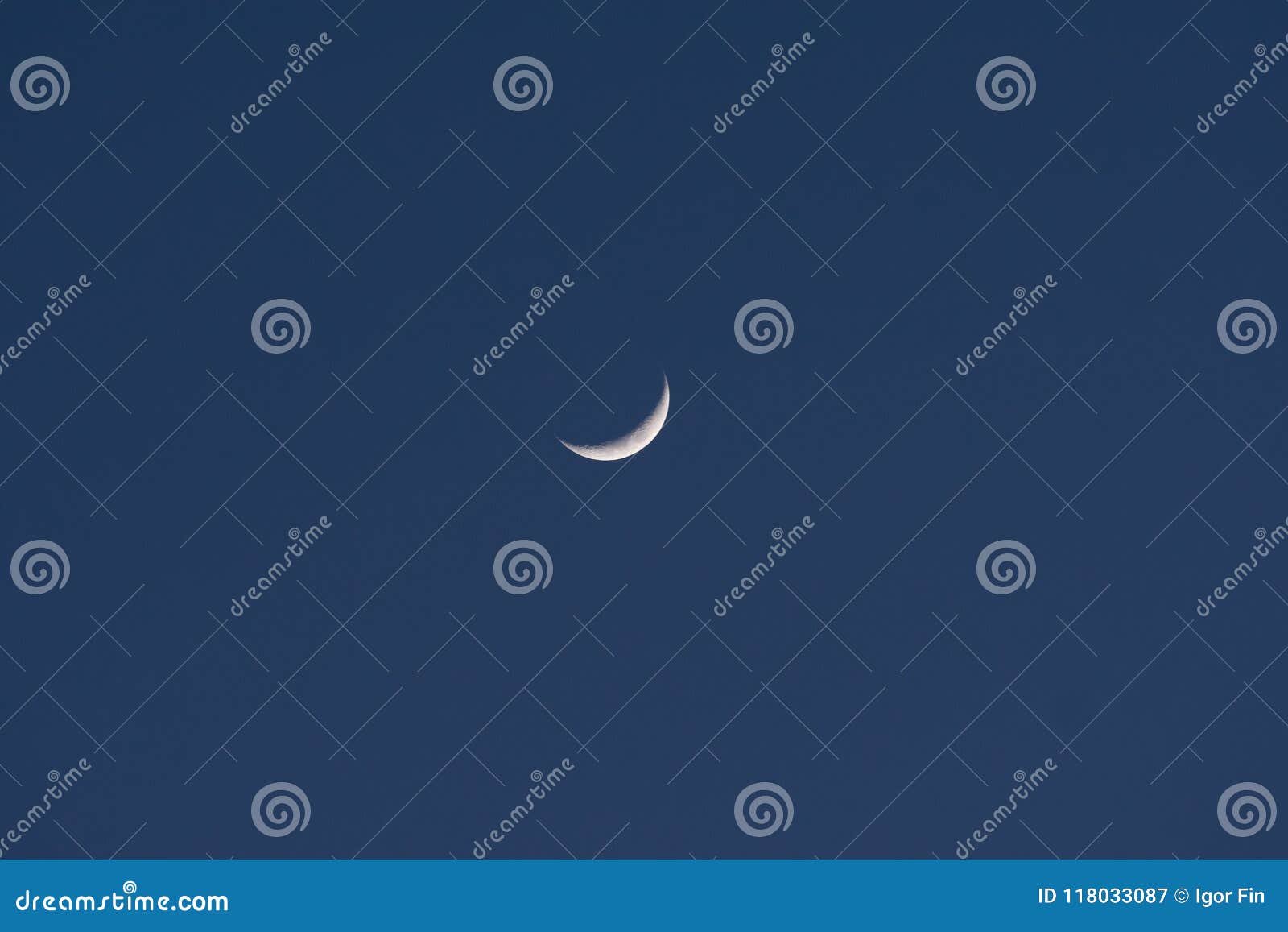 Moon at the Beginning of the Month at Night Stock Image - Image of ...