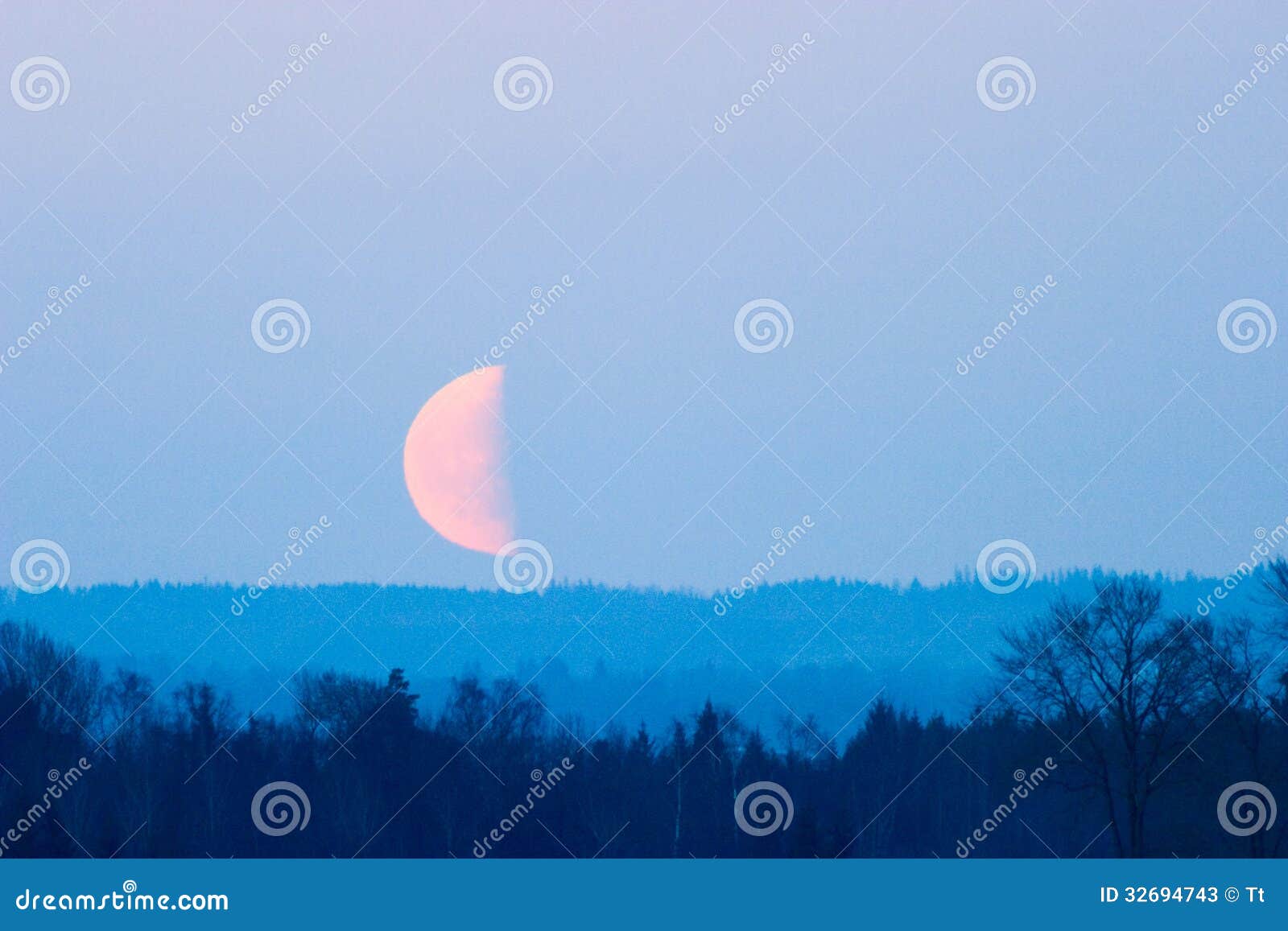 Moon stock image. Image of silhouettes, skies, clear - 32694743
