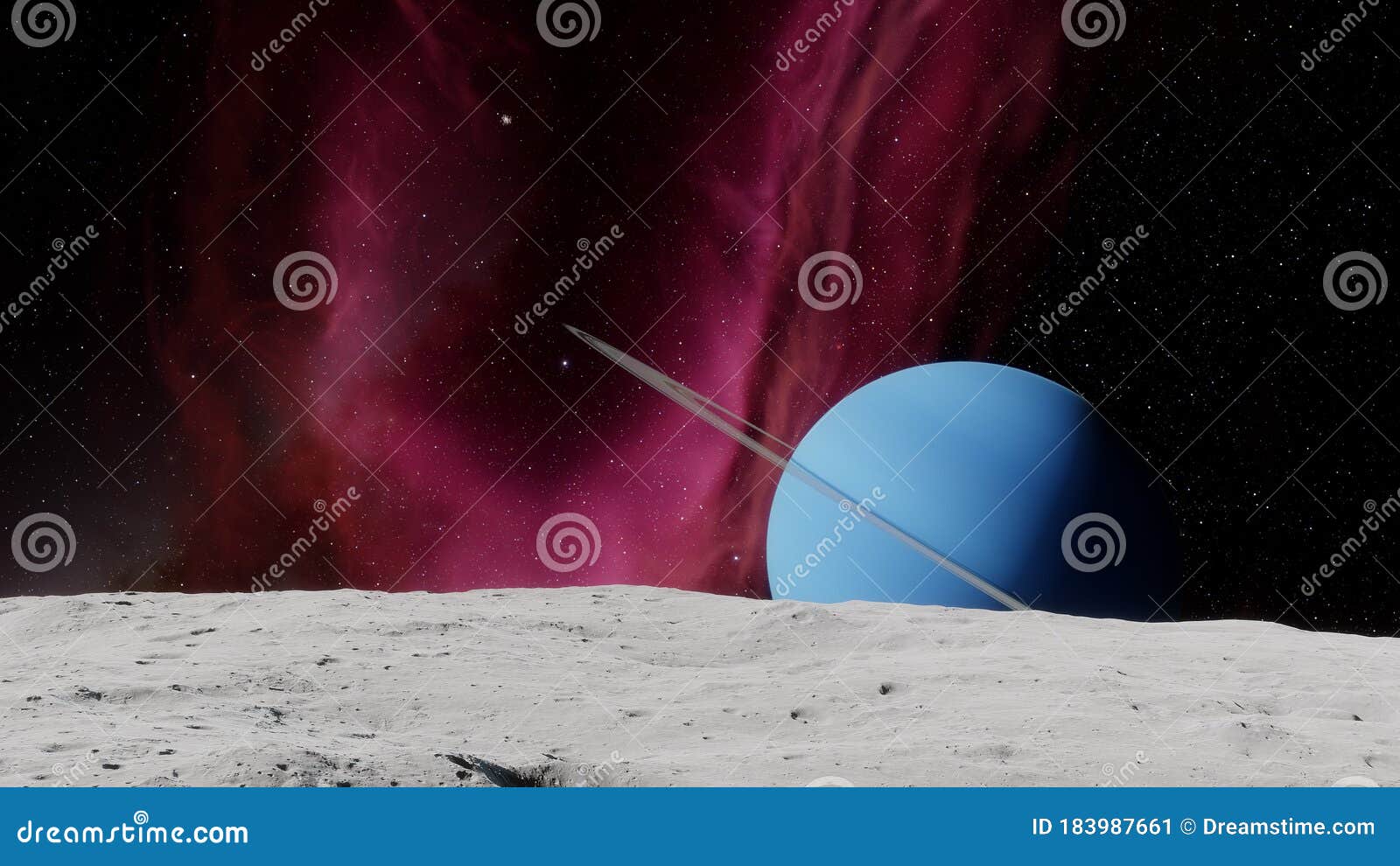 The Ringed Exoplanet Or Extrasolar Planet In Deep Space Stock ...