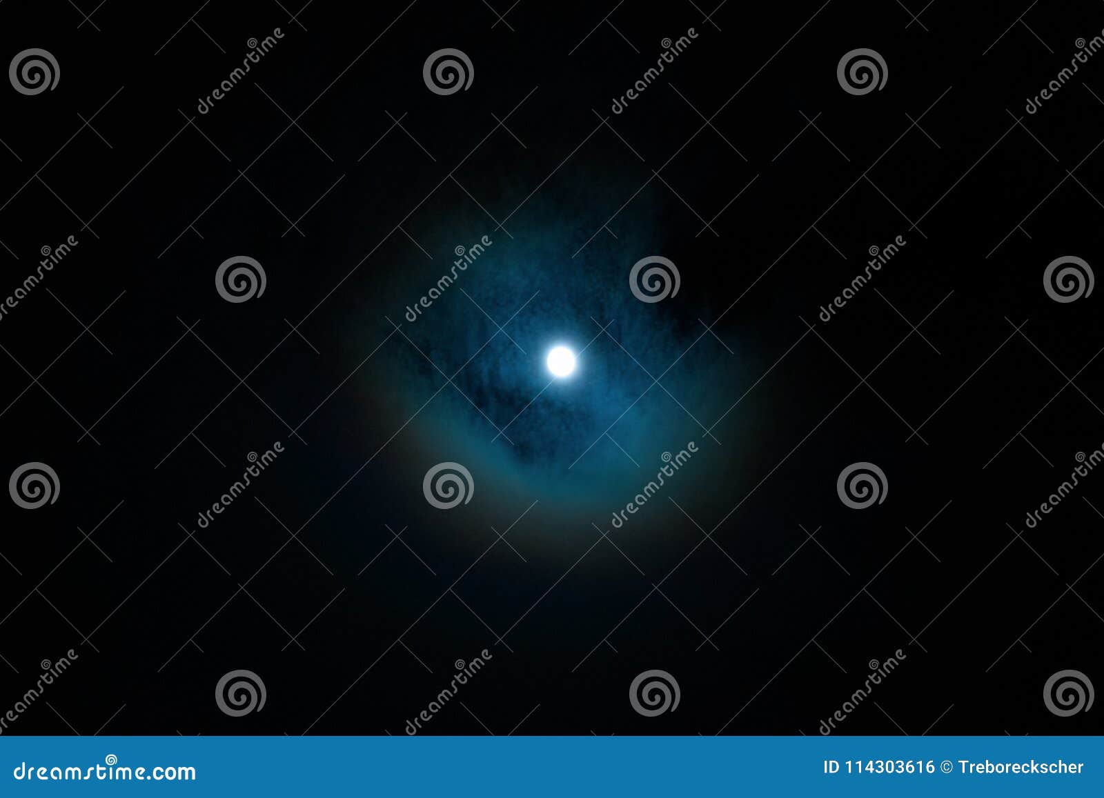 The Moon or Blue Pupil of an Eye Stock Photo - Image of dark, clouds ...