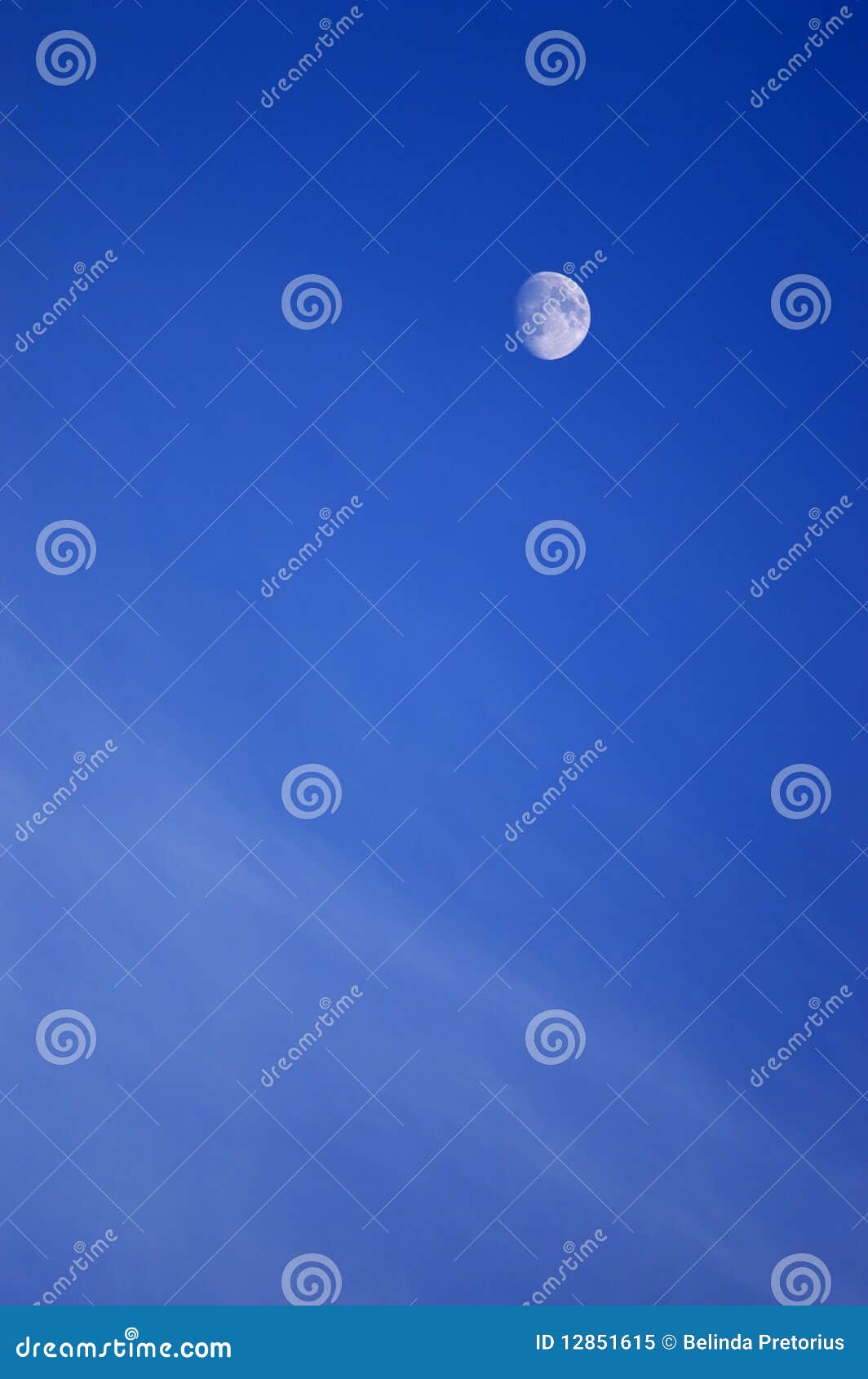 Moon in blue sky stock image. Image of infinity, astronomy - 12851615