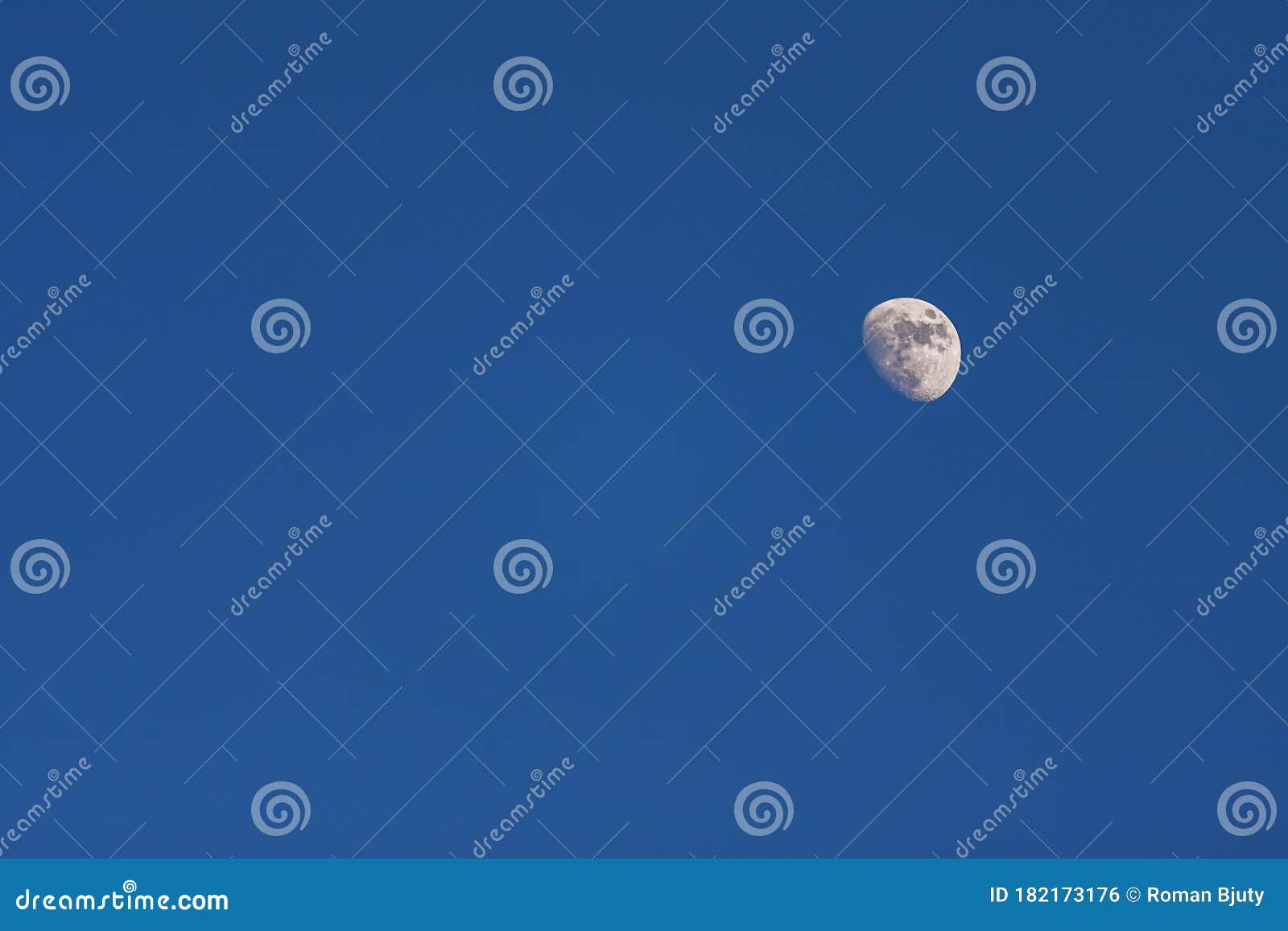 Moon in Blue Sky without Clouds Stock Photo - Image of southern, orbit ...