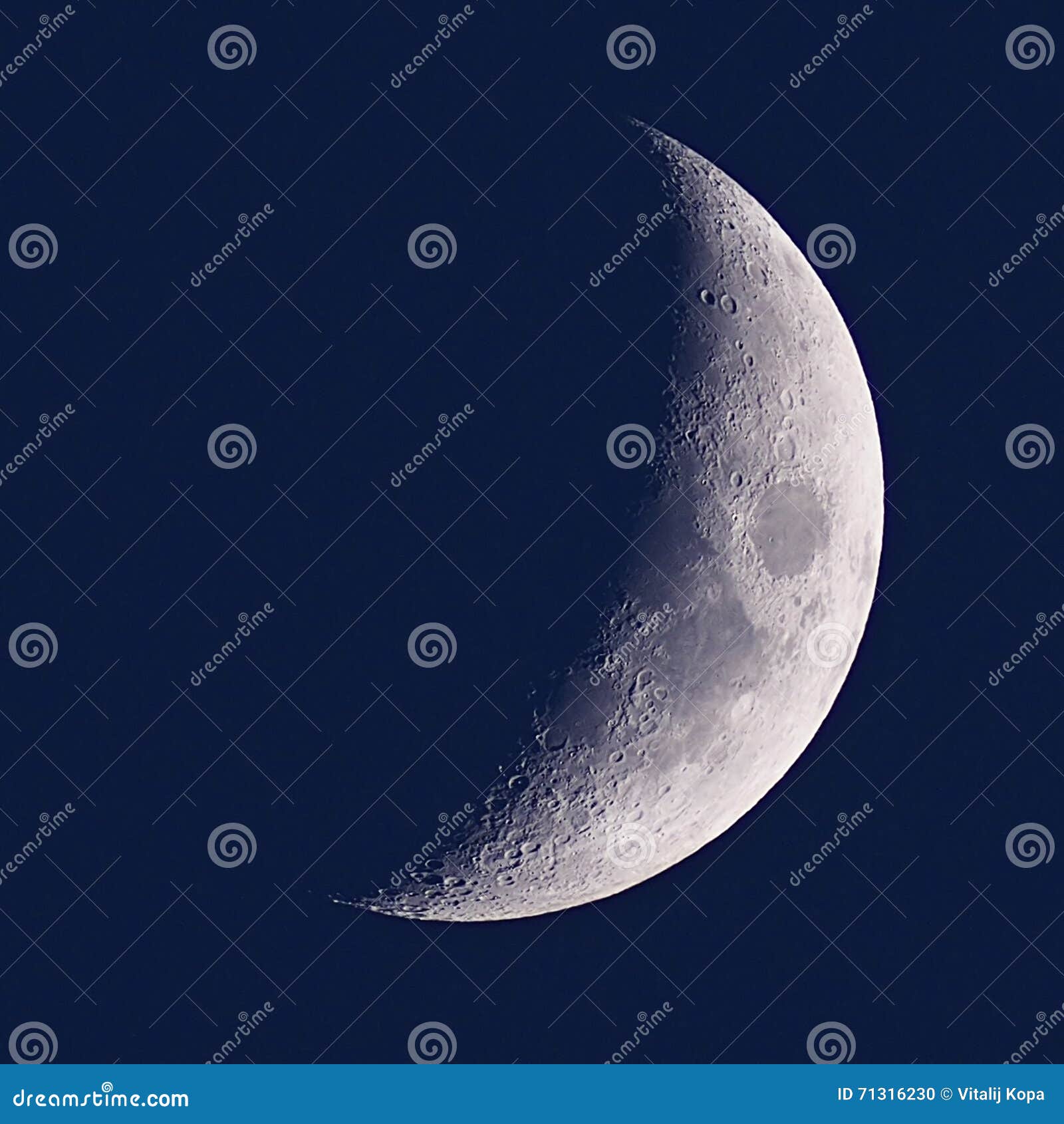 Half Moon in Night Blue Sky Stock Photo - Image of northern, details ...