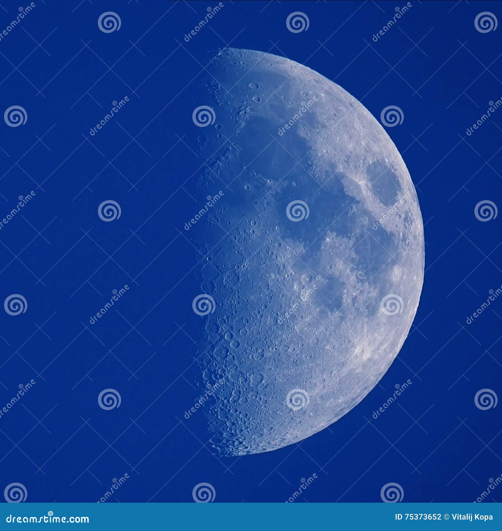 Half Moon Details in Blue Sky Stock Photo - Image of details, scaope ...