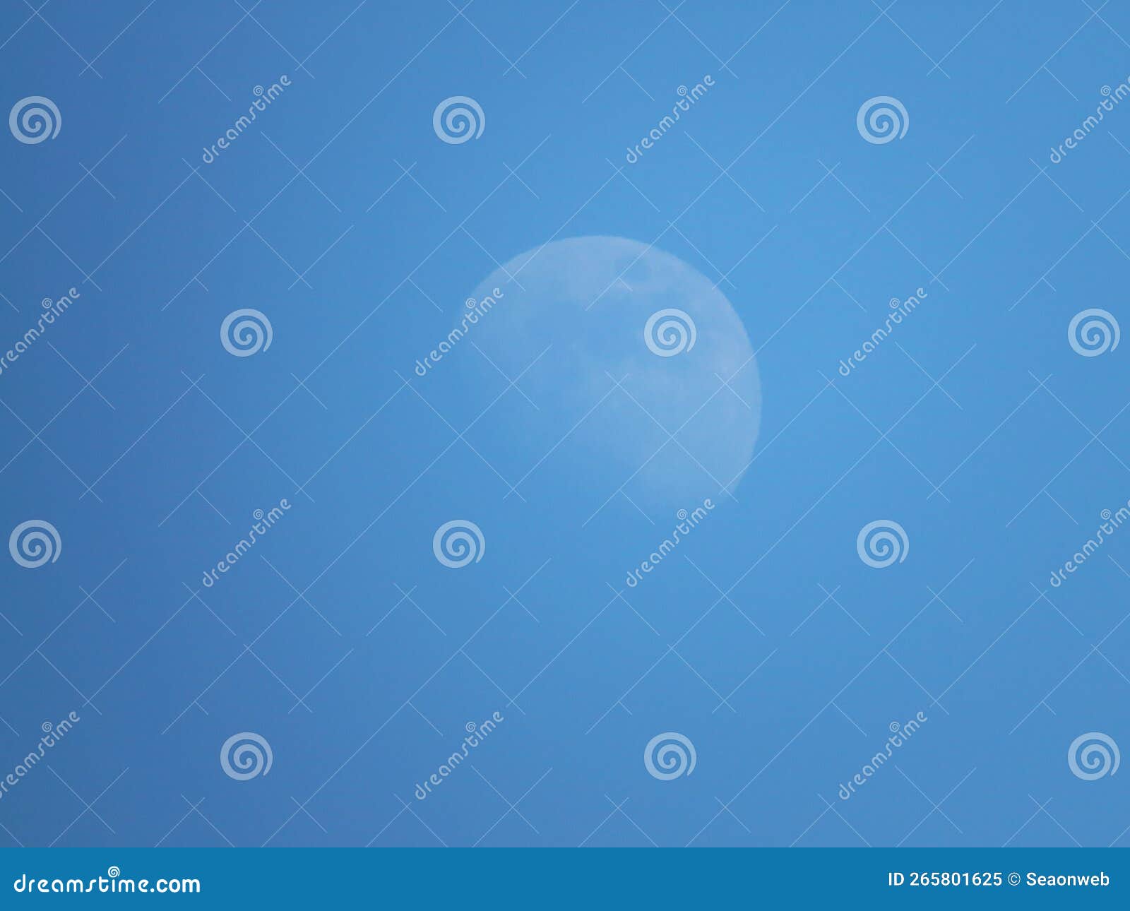 A Moon in the Blue Sky at Night Stock Image - Image of heaven ...