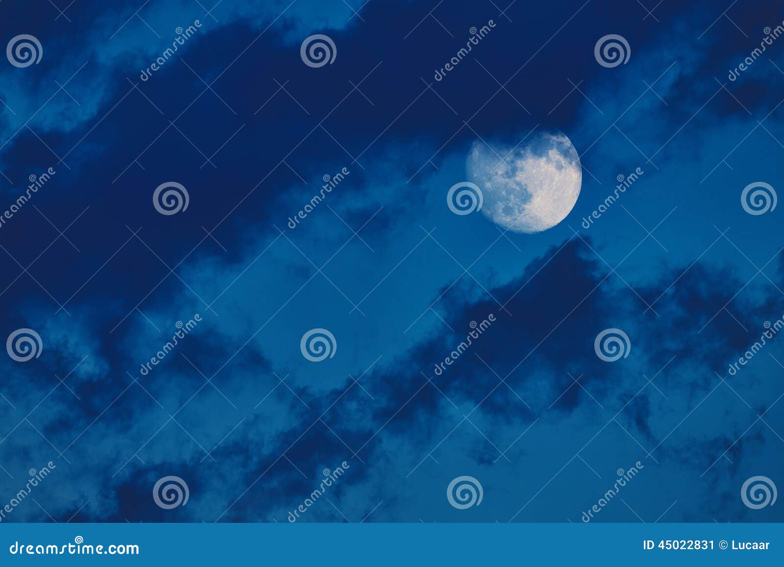 Moon in the Blue Summer Sky Stock Image - Image of atmosphere, peaceful ...