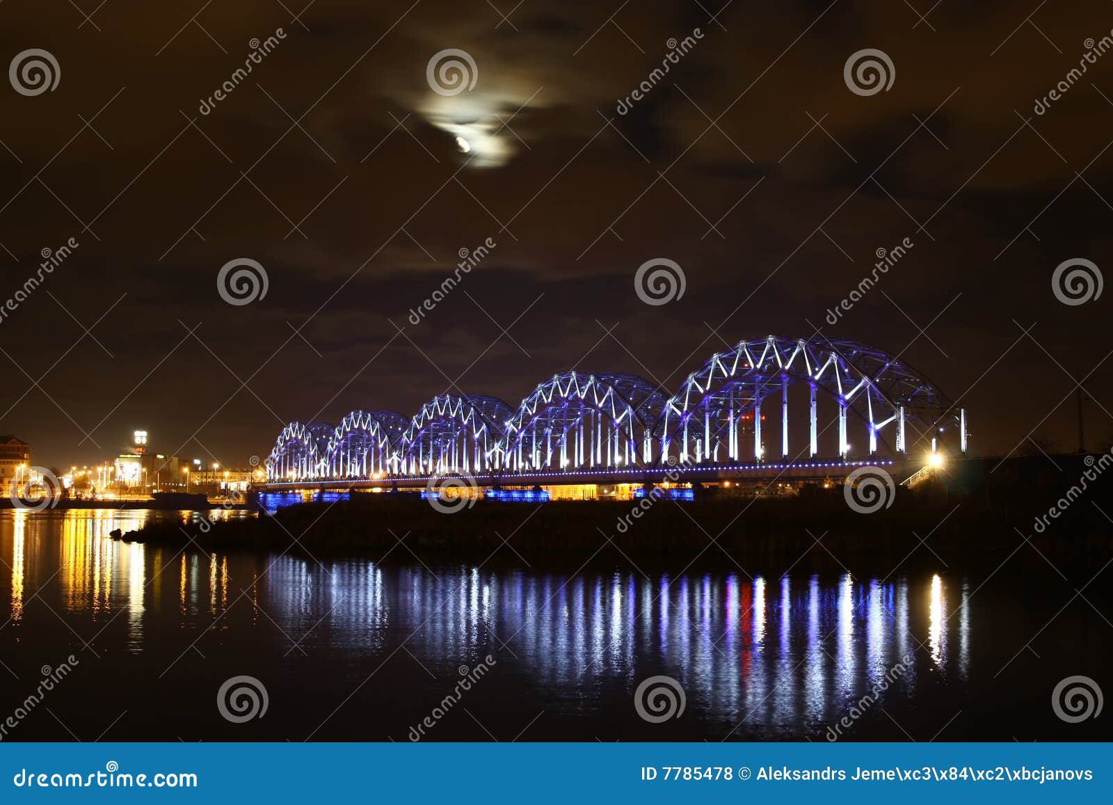 Moon bridge and river stock photo. Image of love, illuminated - 7785478
