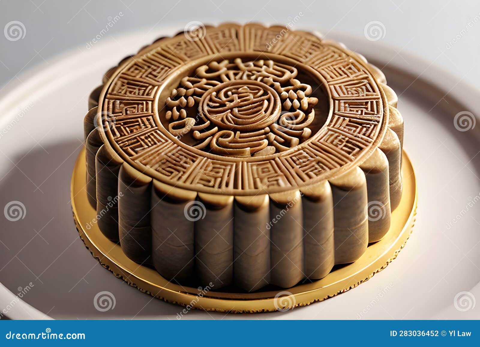 A Moon Cake Mooncake Table Setting Stock Illustration - Illustration of ...