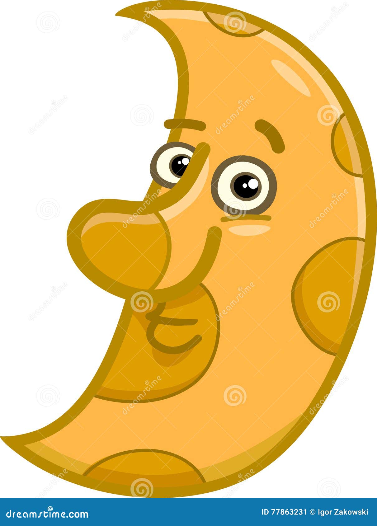 Moon cartoon illustration stock vector. Illustration of clip - 77863231