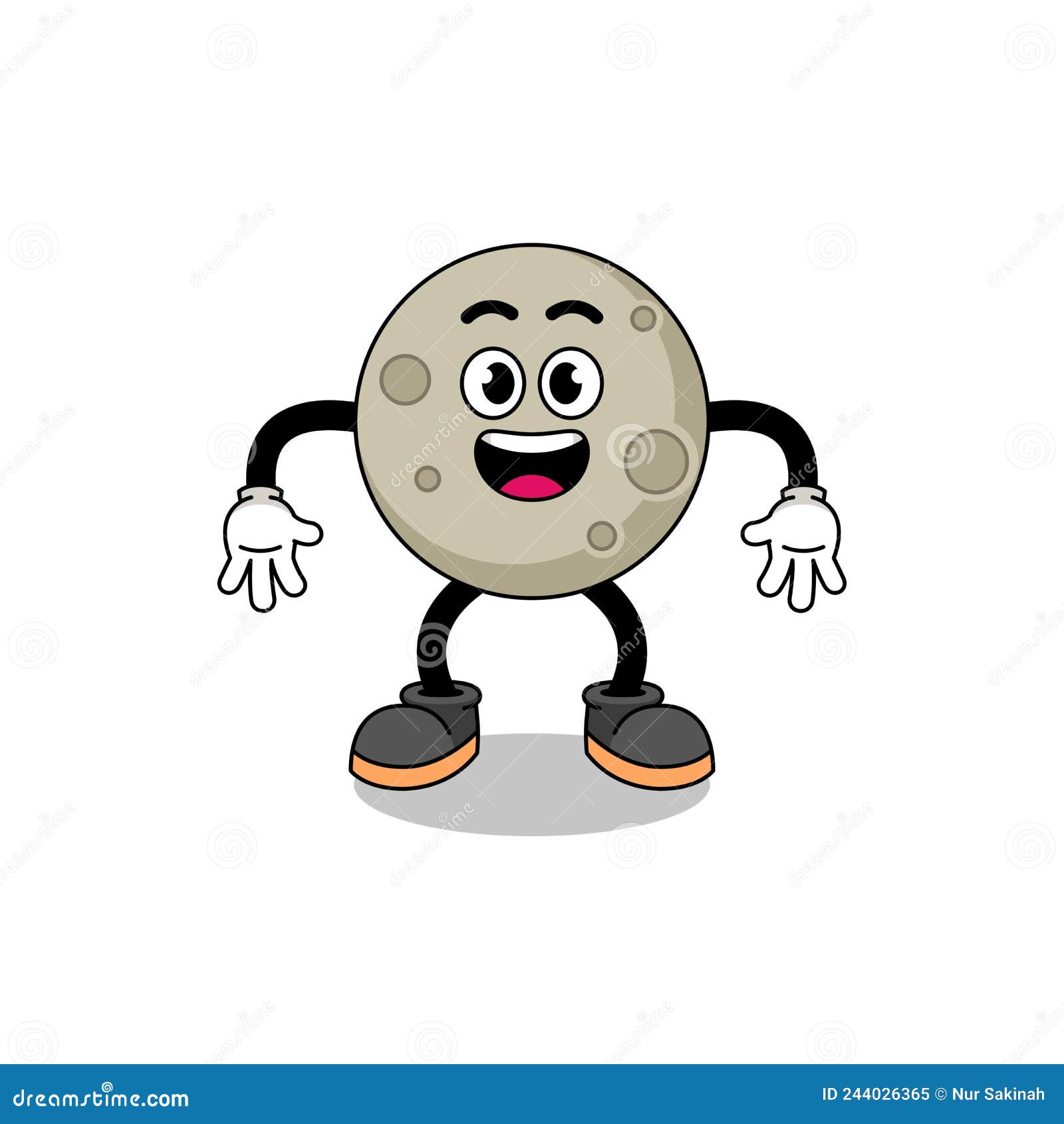 Moon Cartoon with Surprised Gesture Stock Vector - Illustration of ...