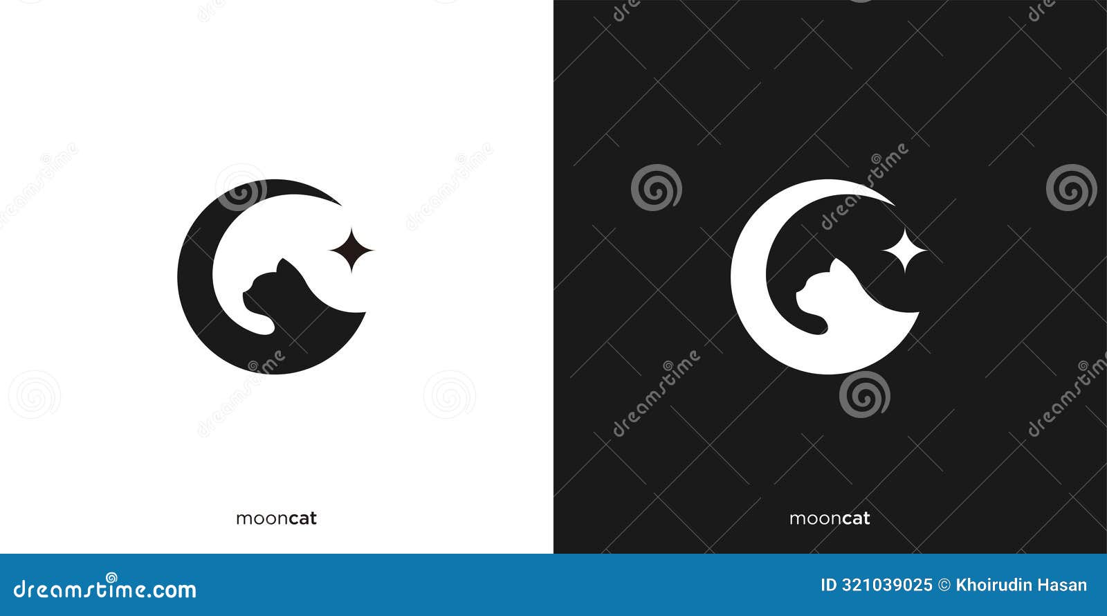 Creative Moon Cat Logo. Crescent and Initials C for Cat Stock Vector ...