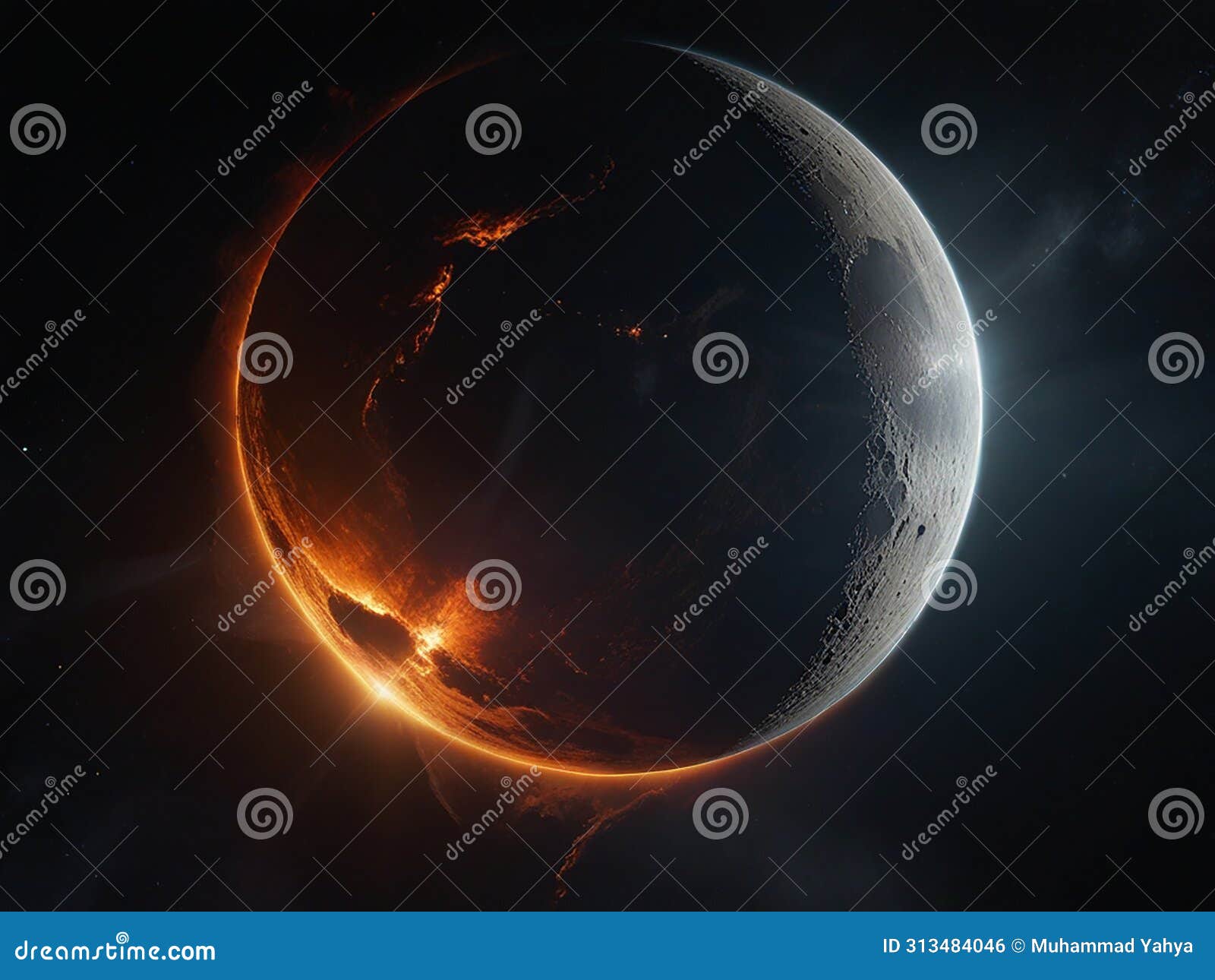 The Moon, Centered, Casts A Dark Umbra On Earth, Depicting The Path Of ...
