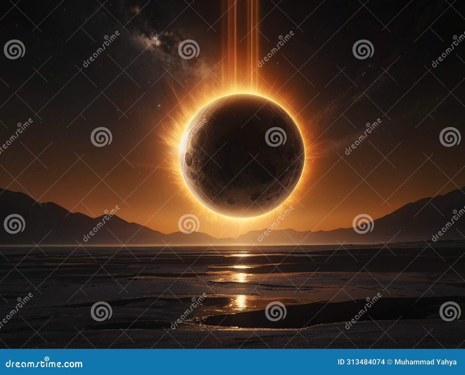 The Moon, Centered, Casts a Dark Umbra on Earth, Depicting the Path of ...