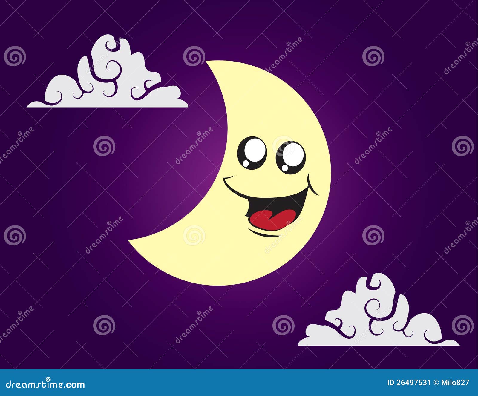 Moon Character stock vector. Illustration of space, late - 26497531