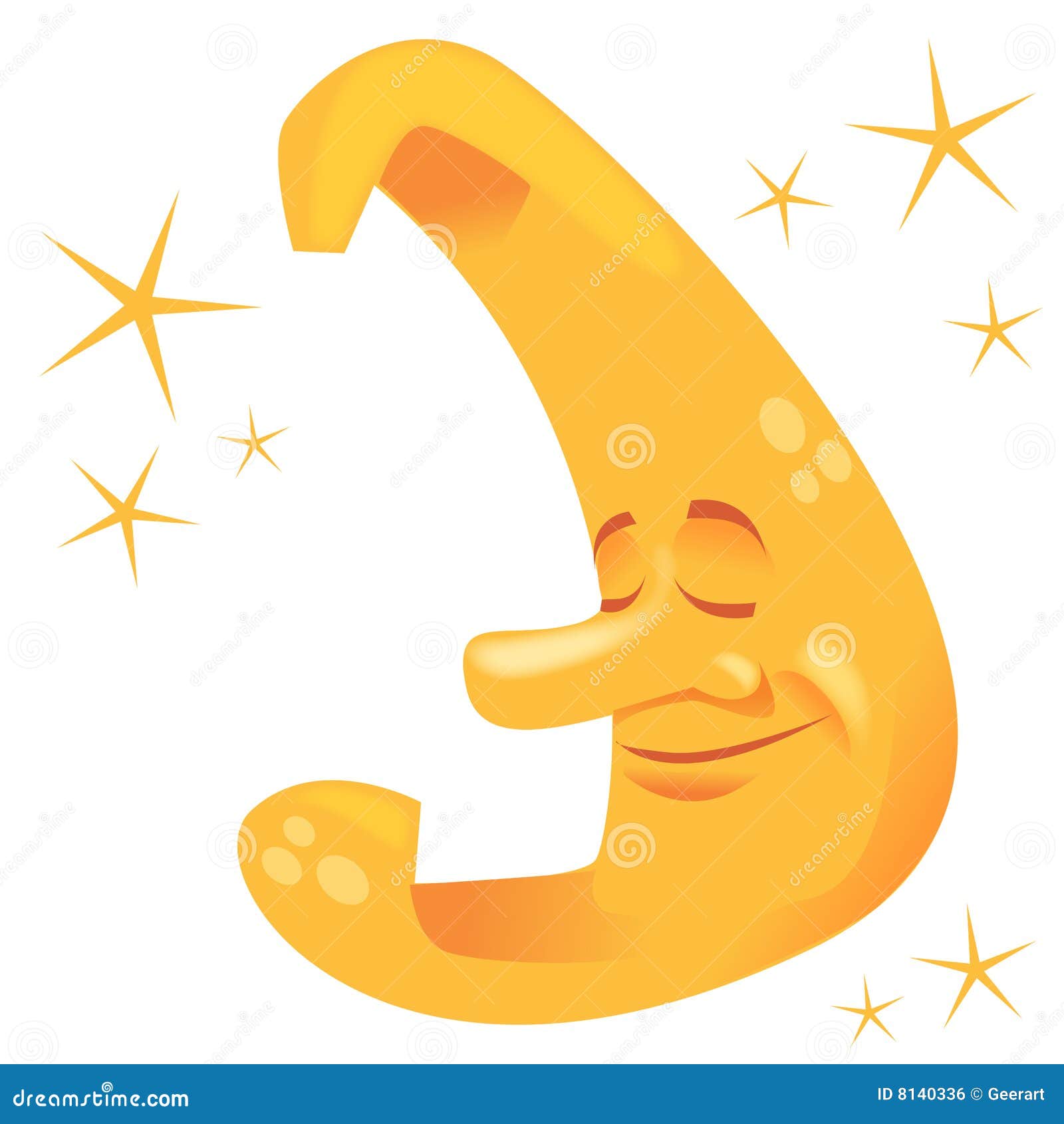 Moon character stock vector. Illustration of stars, nighttime - 8140336