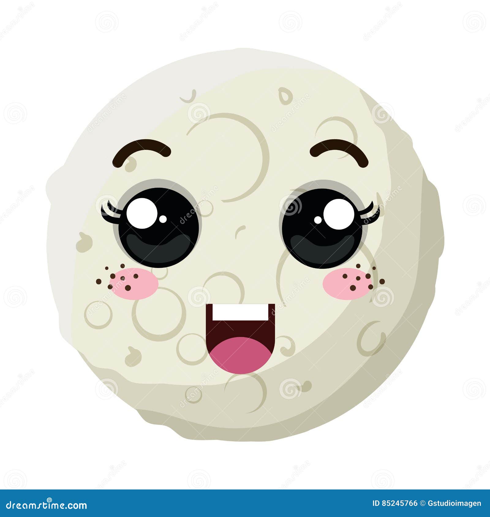 Moon Character of the Solar System Stock Illustration - Illustration of ...