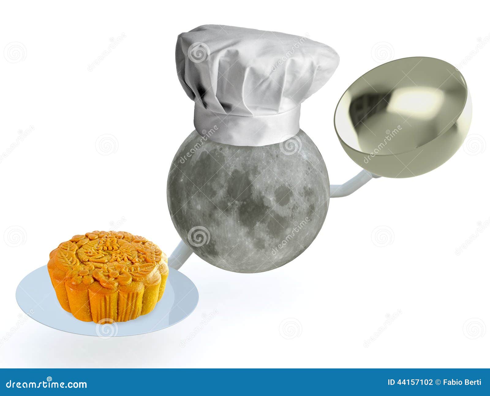 Moon chef with mooncake stock illustration. Illustration of korean ...