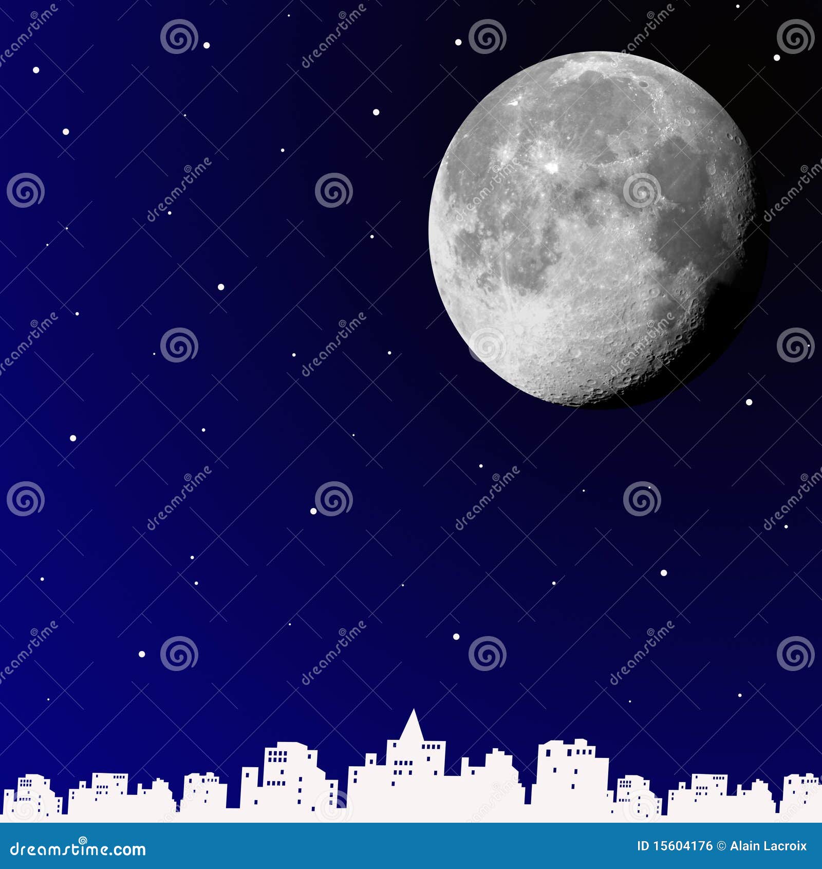 Moon city stock illustration. Illustration of heavens - 15604176