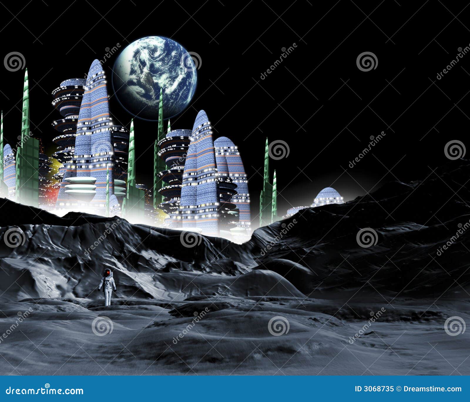 Moon City stock illustration. Illustration of agency, moon - 3068735