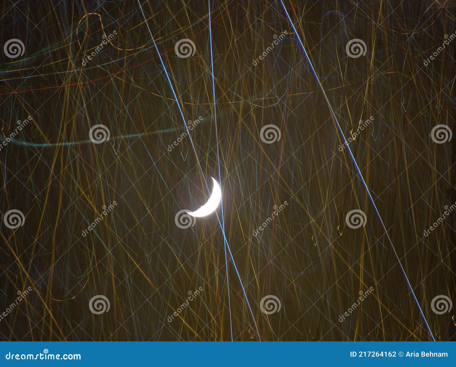 Moon in the City Night Lights "Tehran, Iran" Stock Photo - Image of ...