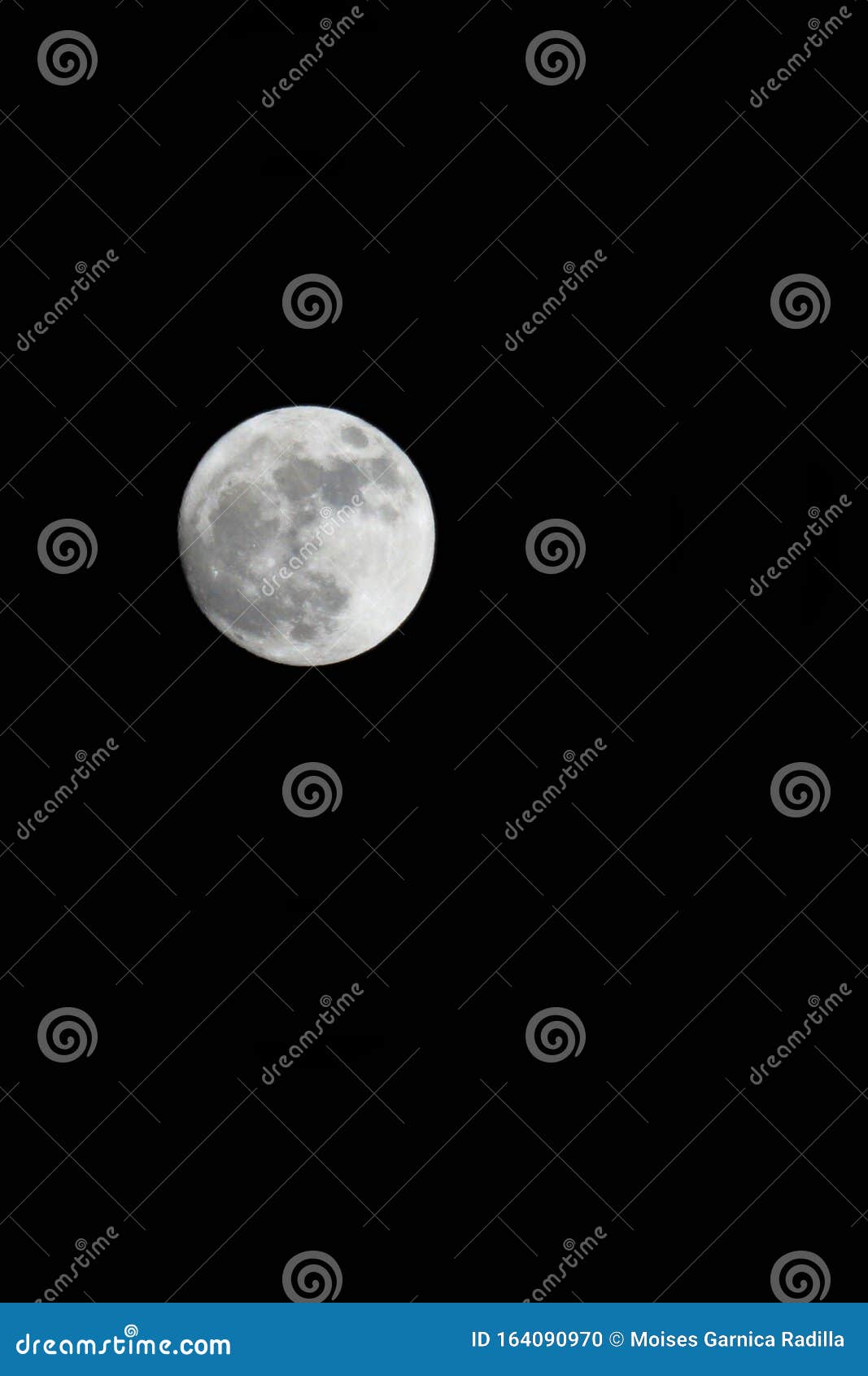 Moon in clean night sky stock photo. Image of night - 164090970