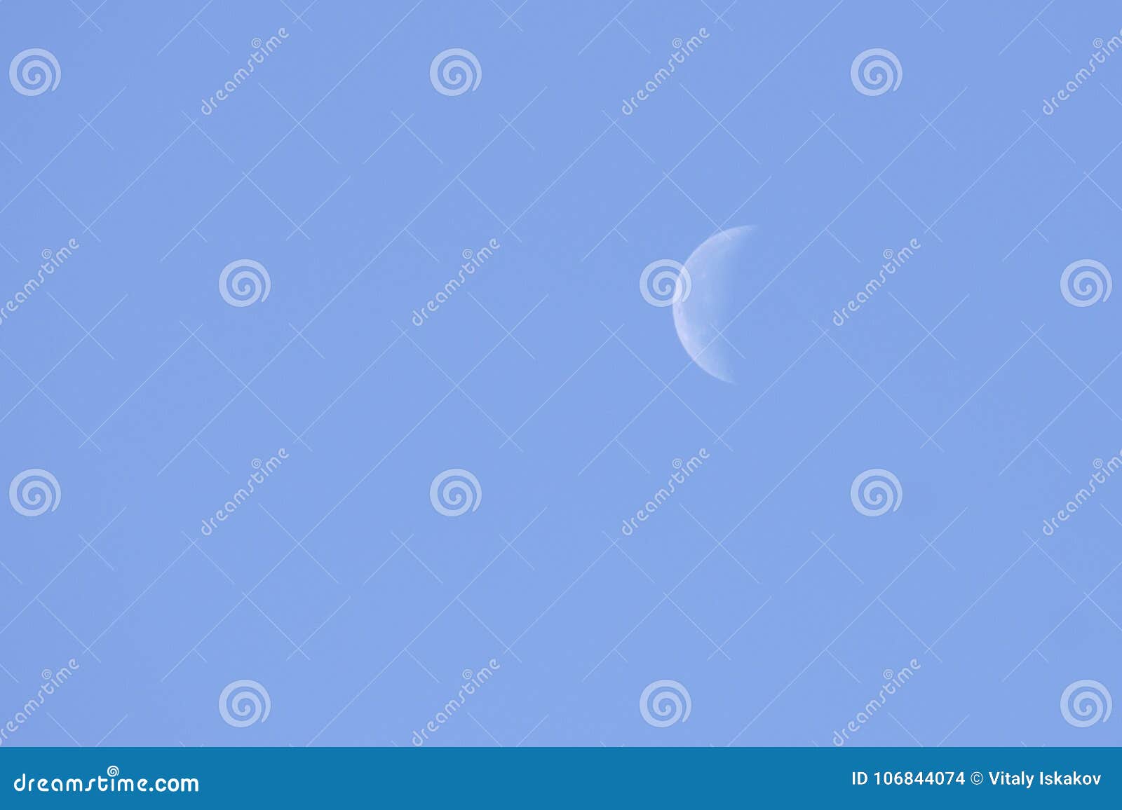 Moon in a Clear Sky Under a Bright Sun Stock Photo - Image of high ...