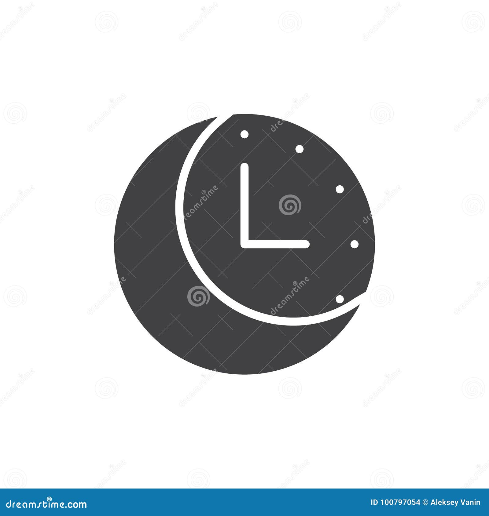 Moon and clock icon vector stock vector. Illustration of relaxation ...