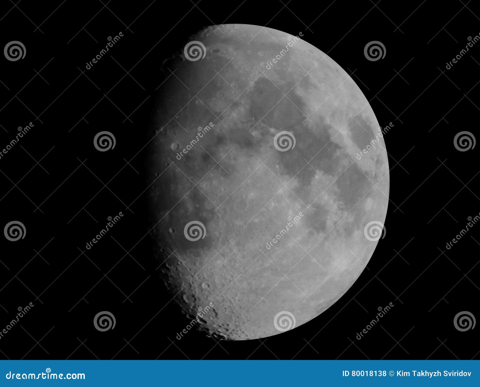 Moon Closeup Showing the Details of the Lunar Surface Stock Photo ...